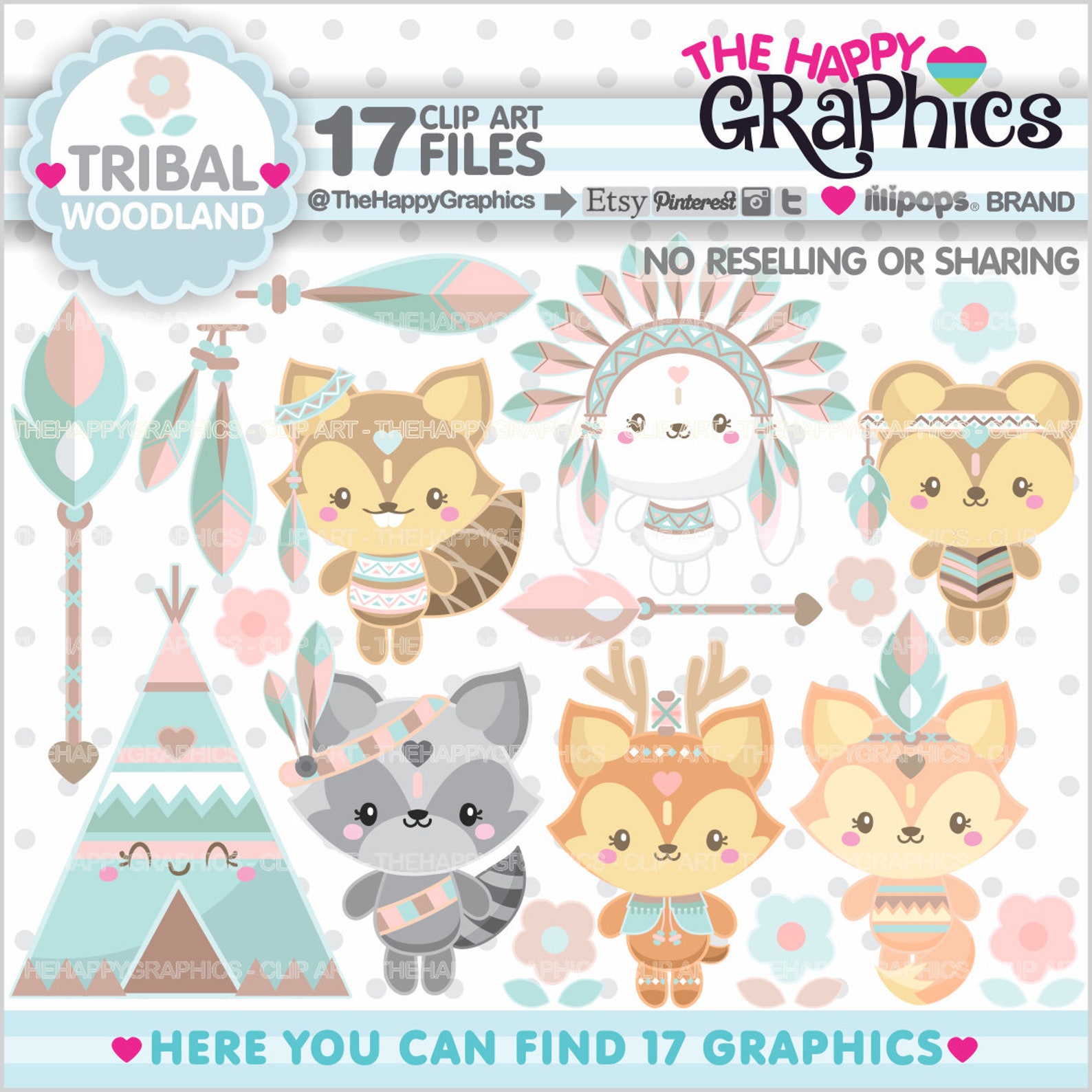 Woodland Clipart Woodland Graphic COMMERCIAL USE Tribal - Etsy