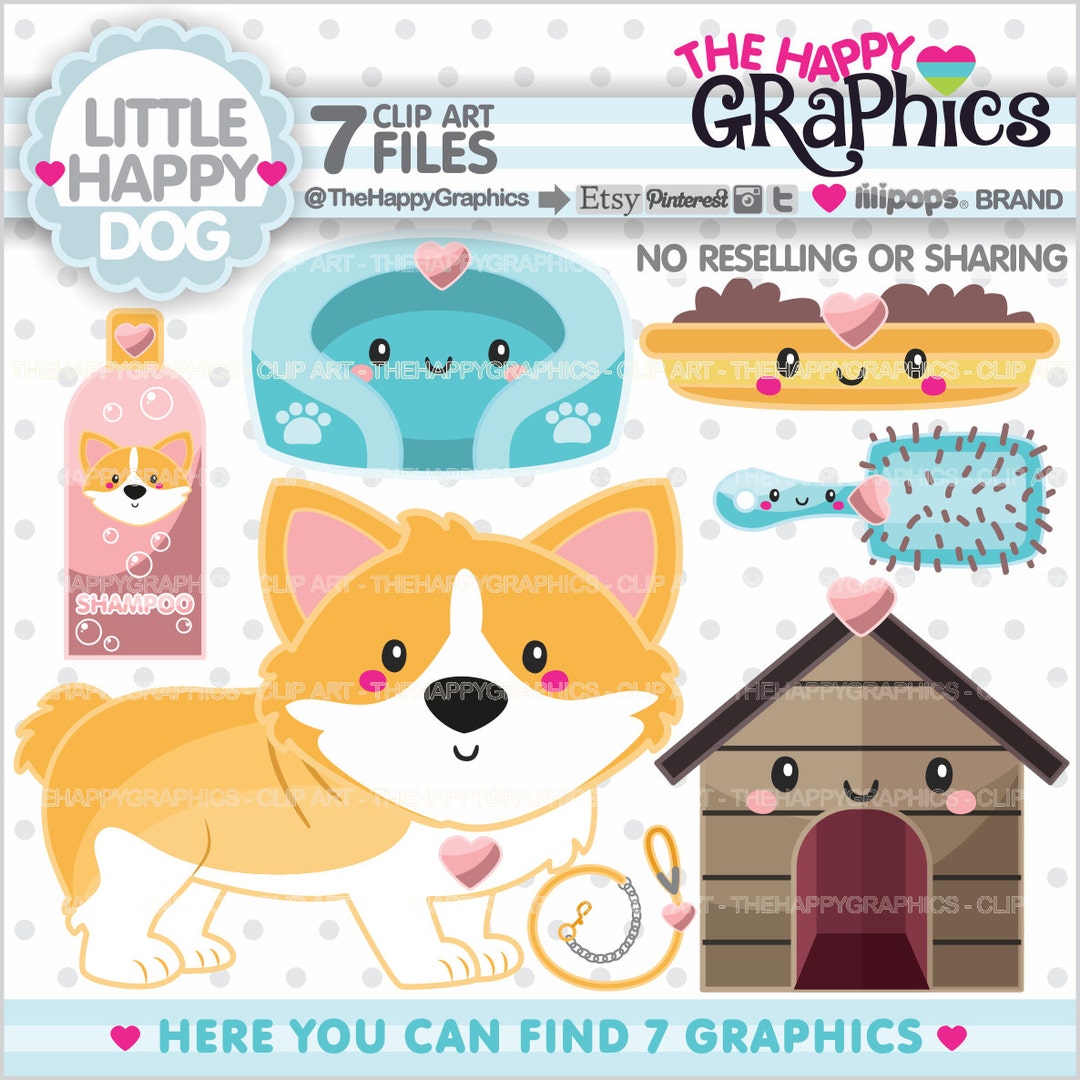 Dog Clipart, Dog Graphic, COMMERCIAL USE, Dog Party, Planner ...