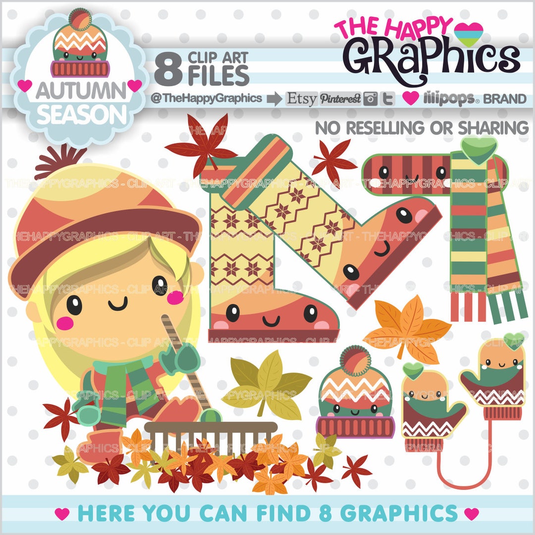 Autumn Clipart, Autumn Graphic, COMMERCIAL USE, Autumn Party, Planner ...