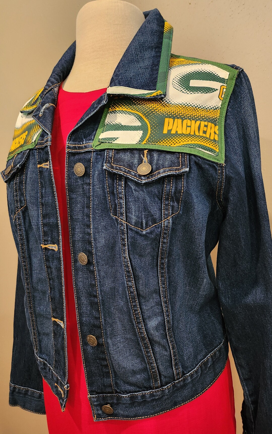 Denim Packers Jacket! Border Battle! Cheese Heads Rise! Go Packers! - Etsy
