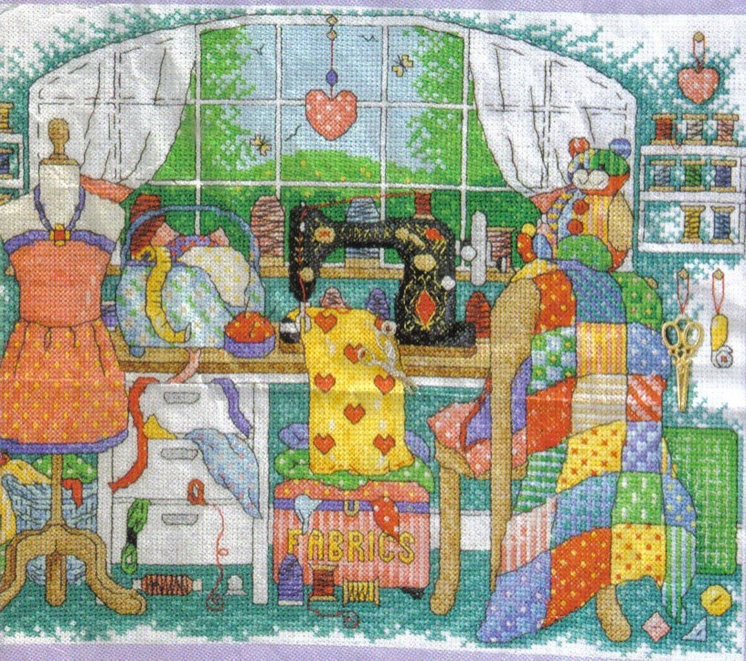 Vintage Cross Stich Pattern PDF Sewing Room - Etsy