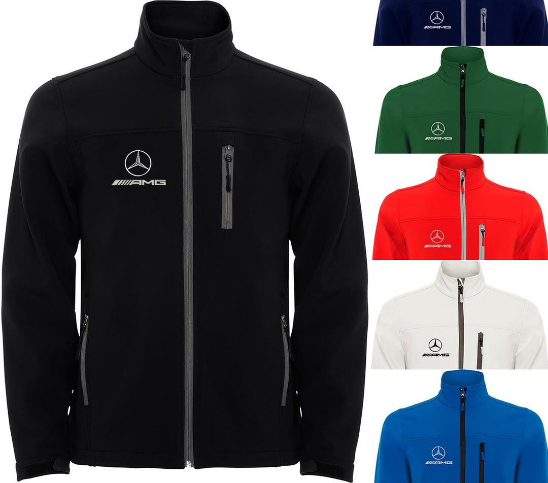 Mercedes Benz AMG Embroidered Logos on Softshell Jacket Veste Mantel ...