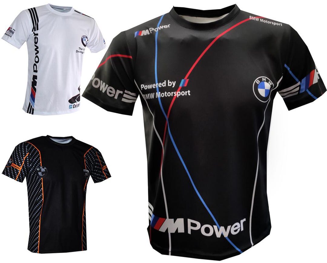 BMW M-power Logo on T-shirt Maglietta Outdoor Camiseta Travel Tuning ...