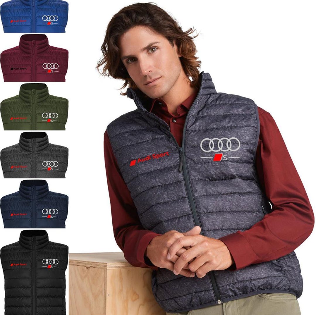 Audi Sport S-line Embroidered Logos on Sleeveless Jacket Vest Gilet ...
