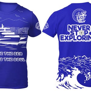 Sea Boat T-shirt / Yacht Club Boating Sailing Yachting Captain Skipper ...