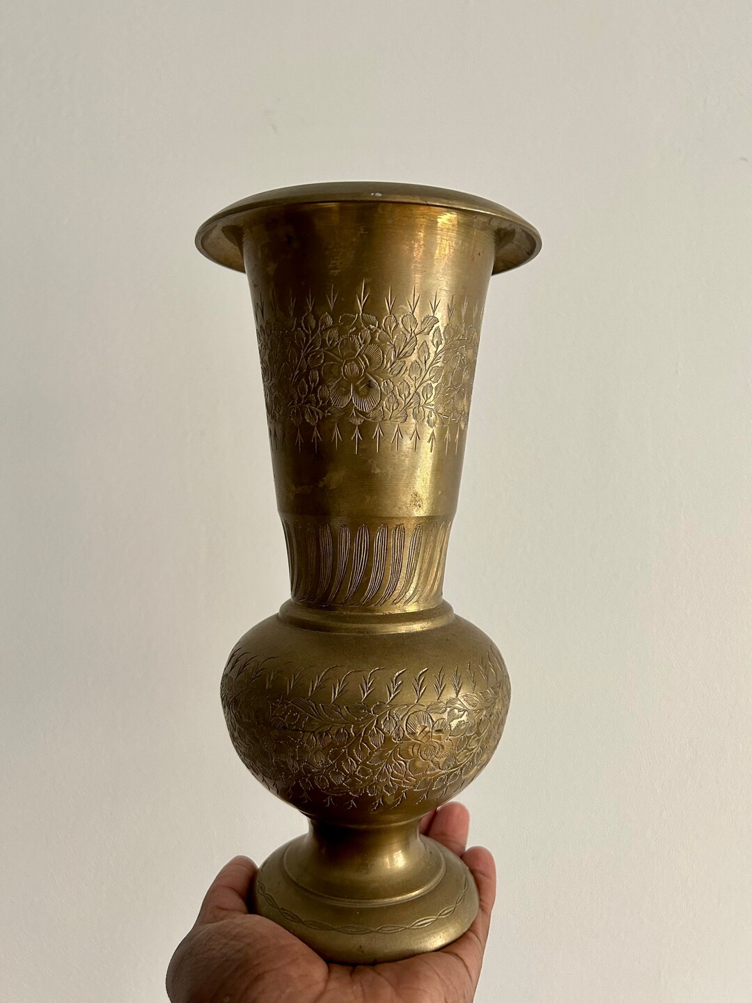 Antique Brass Vase - Etsy
