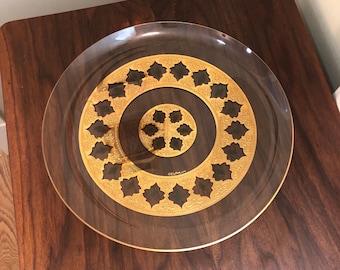 Culver Glass Valencia Pattern Cake Plate Stand 22 Karat Gold - Etsy