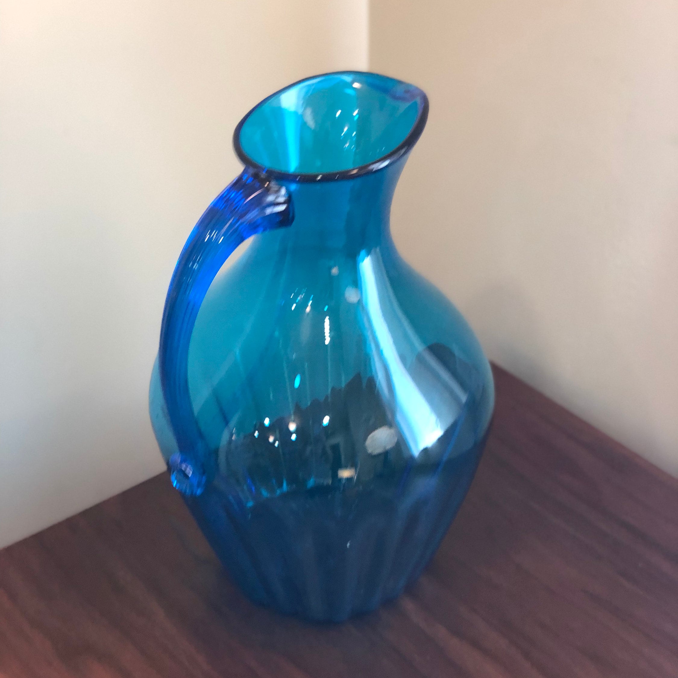 Vintage Blenko Wayne Husted Turquoise 6113 Pitcher - Etsy