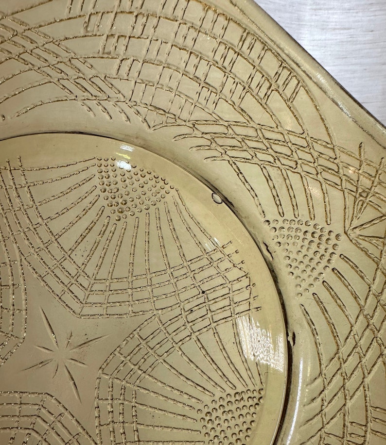 Set of 6 Vintage Art Deco L.E. Smith Romanesque Amber Octagon Plates ...