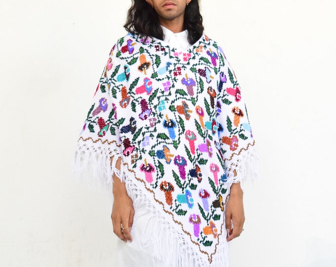 Mexican Poncho. Vintage Poncho. Embroidered Cape. - Etsy