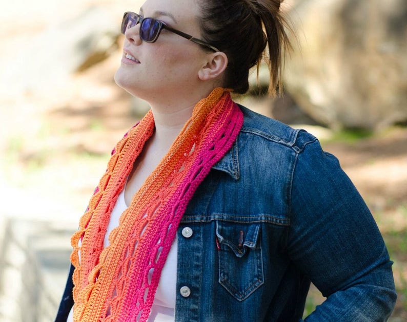 Crochet Scarf Pattern 4 Pack Ombre Scarf Patterns Spring & Fall Scarves ...