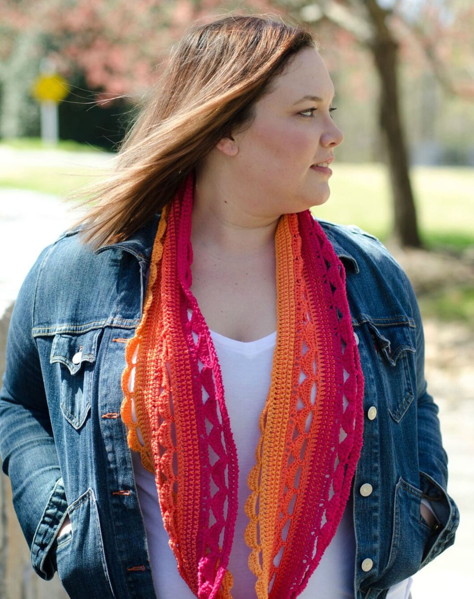 Crochet Scarf Pattern Crochet Cowl Ombre Summer Scarf | Etsy