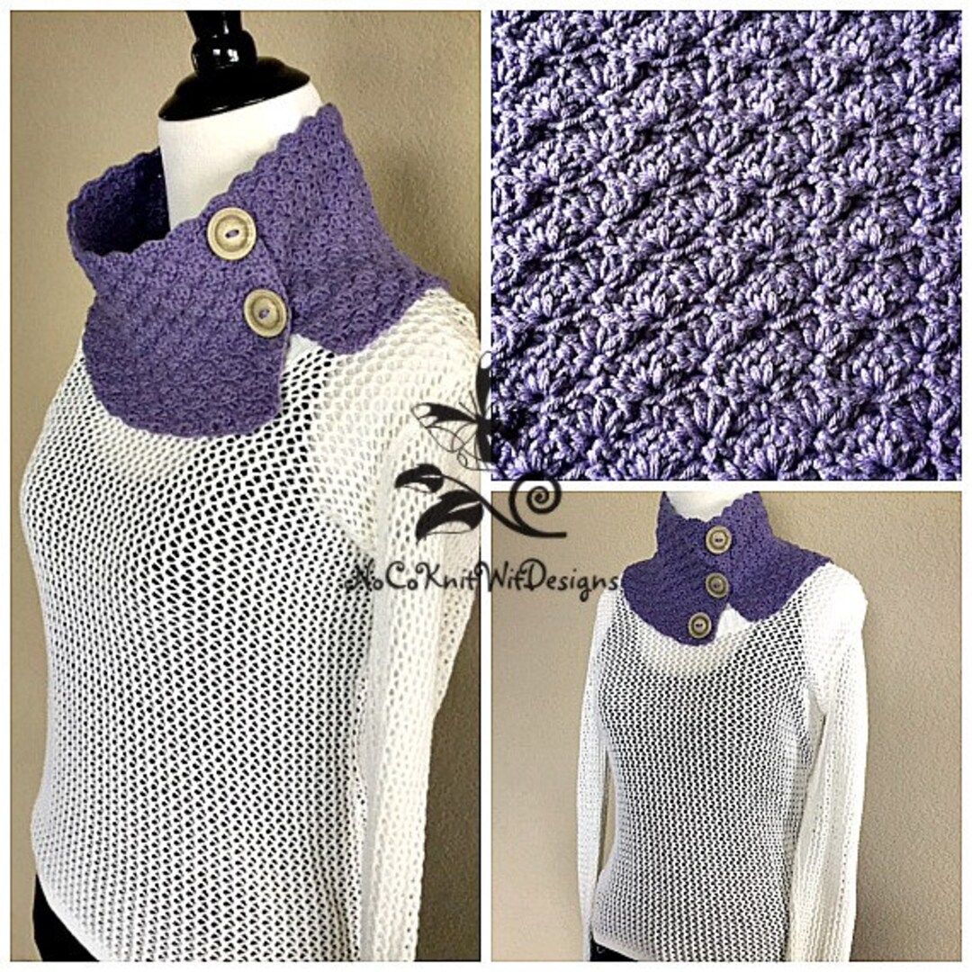 Crochet Cowl Pattern | Button Cowl Scarf | Neck Warmer | Circle Scarf ...