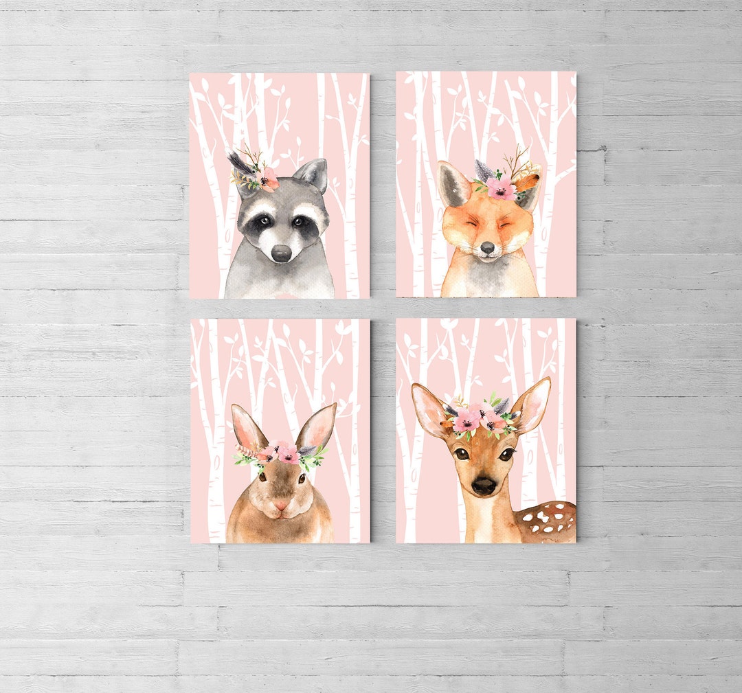 Woodland, Animals, Nursery, Personalized Gift, Raccoon, Woodland Theme ...