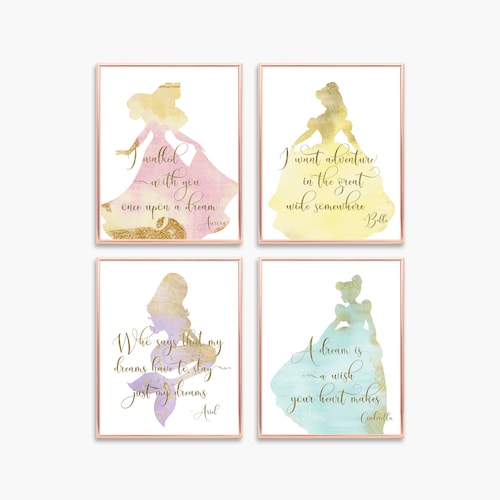 Printable Princess Wall Art Nursery Decor Girls Bedroom - Etsy