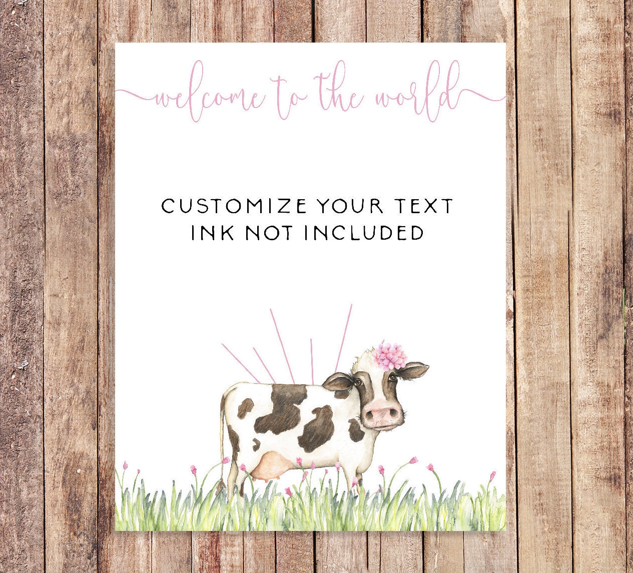 Cow, Fingerprint, Guestbook, Farm, Baby Shower, Nursery Decor ...