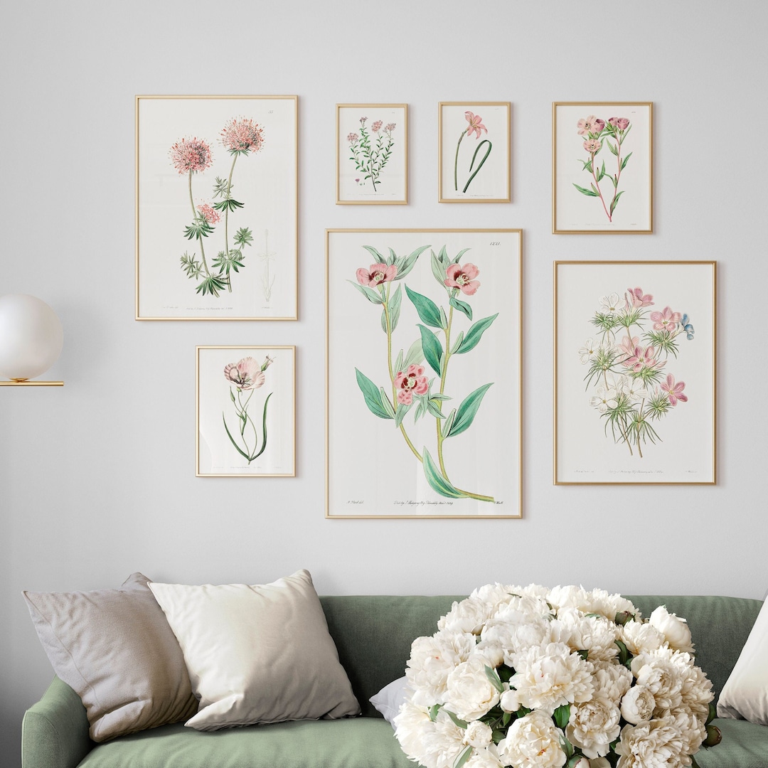 Vintage Gallery Wall Print Set | Vintage Botanical Art | Wall Art ...