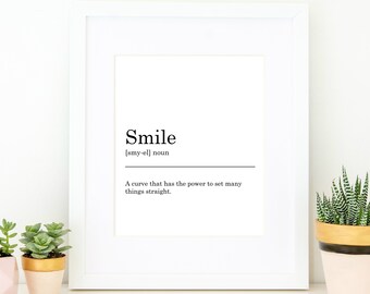 Smile Definition Wall Art - Etsy