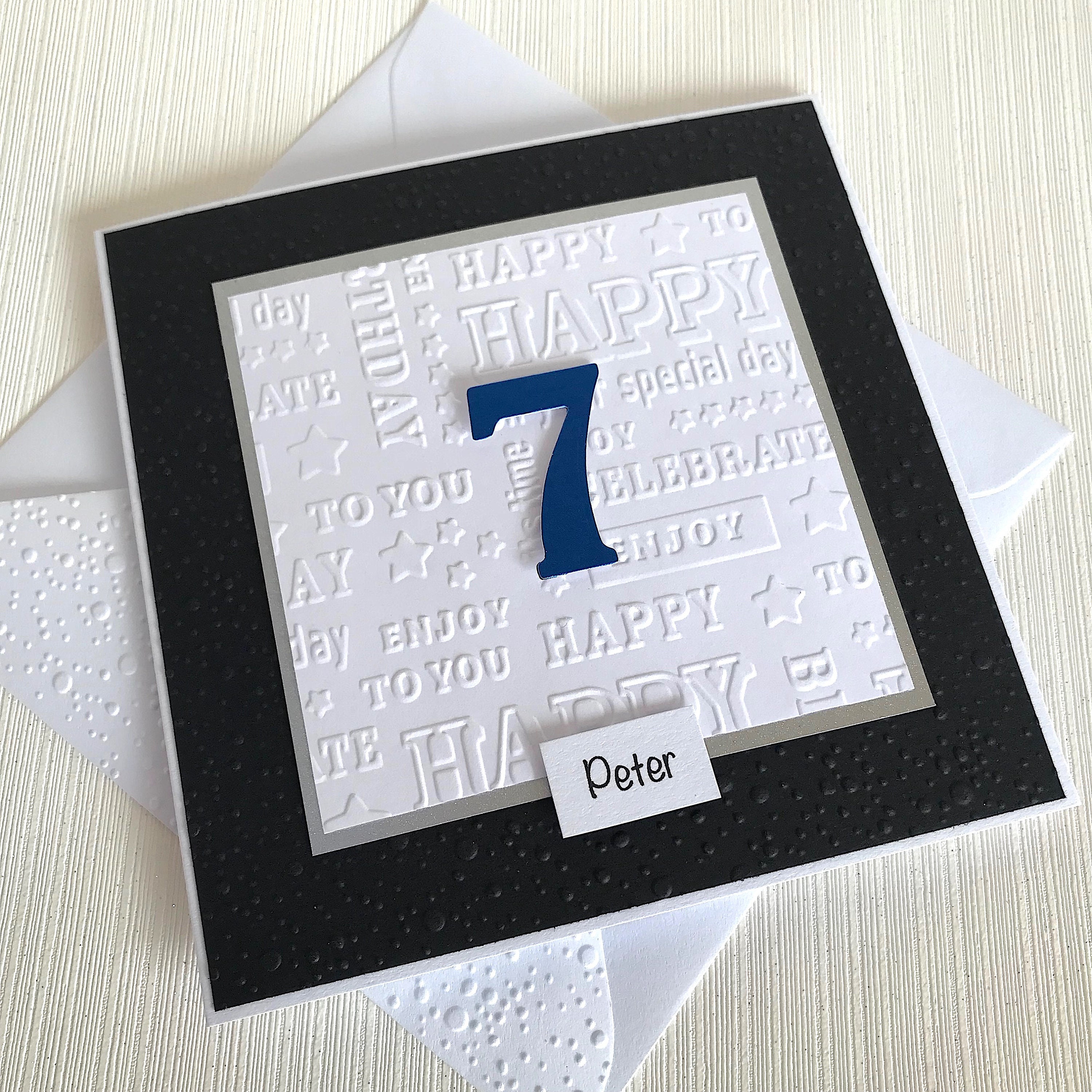 Personalised 7th Birthday Card Handmade birthday card for a | Etsy