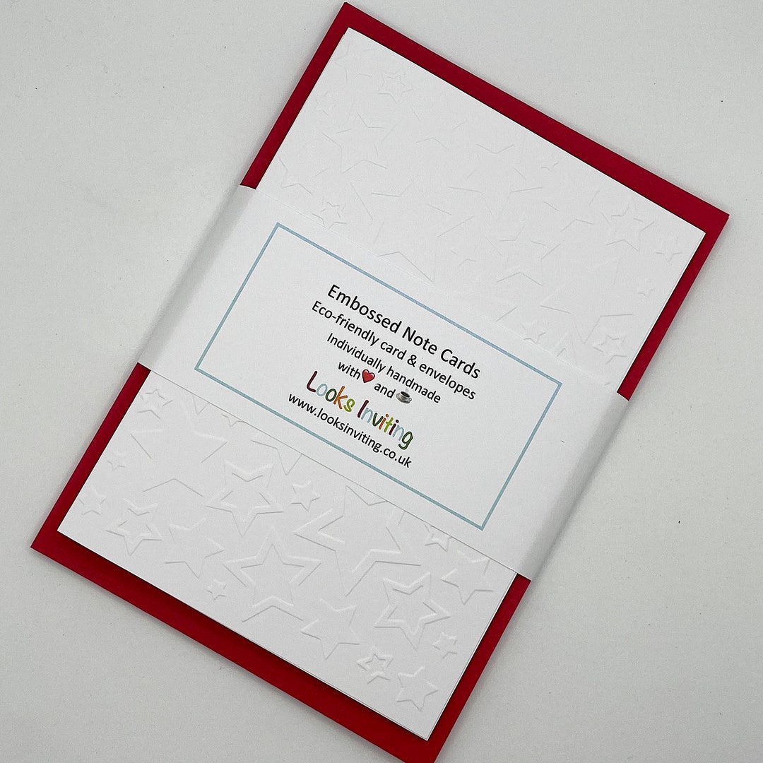 Stars Cards Pack. 6 Embossed Blank Notecards and Envelopes. Stationery ...