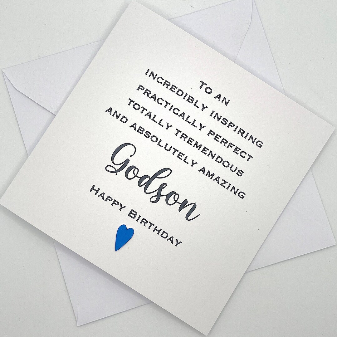 Godson Birthday Card. Handmade Personalised Birthday Card for Godson ...