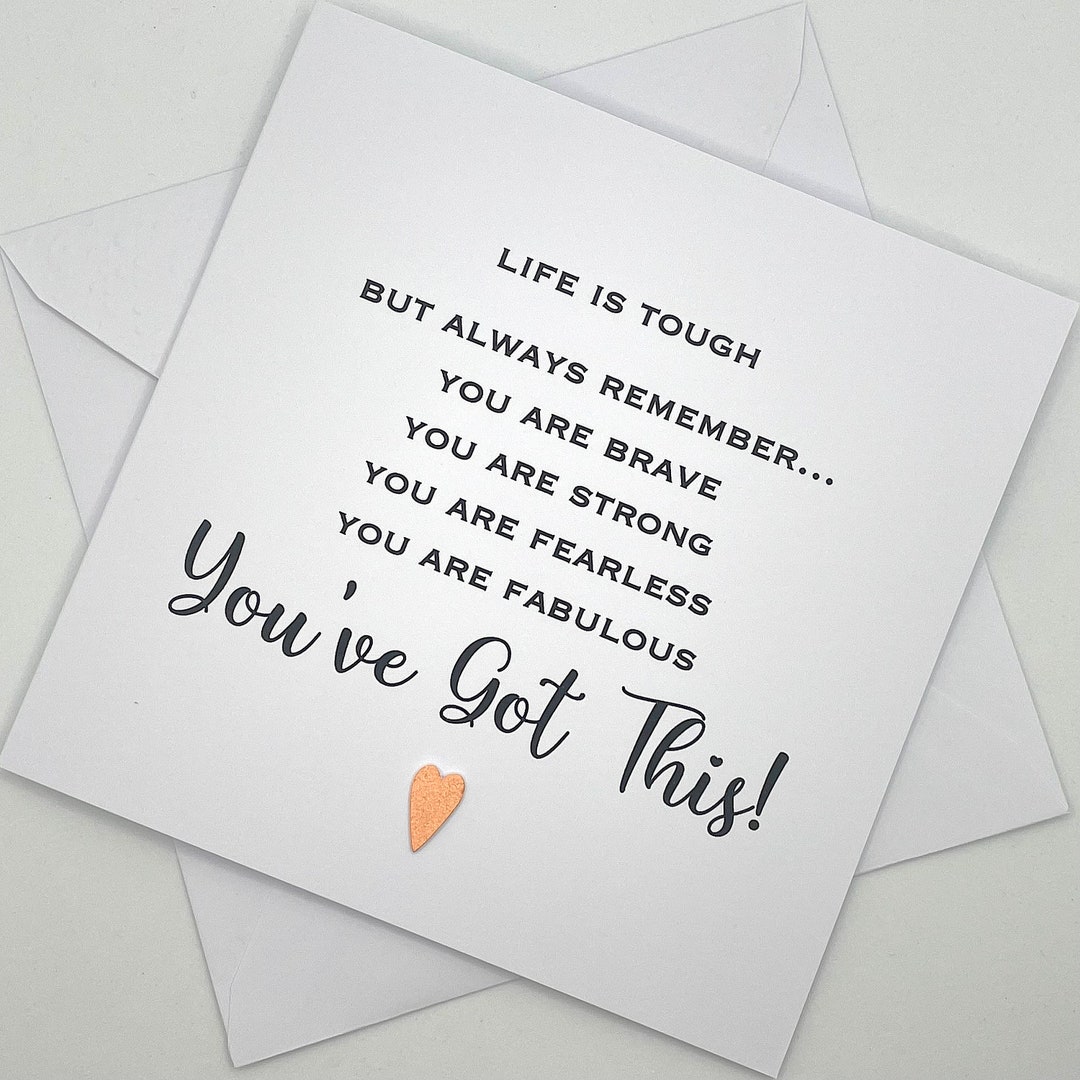 Life is Tough Card. Thinking of You Card. Hard Times Card. Stay Strong ...