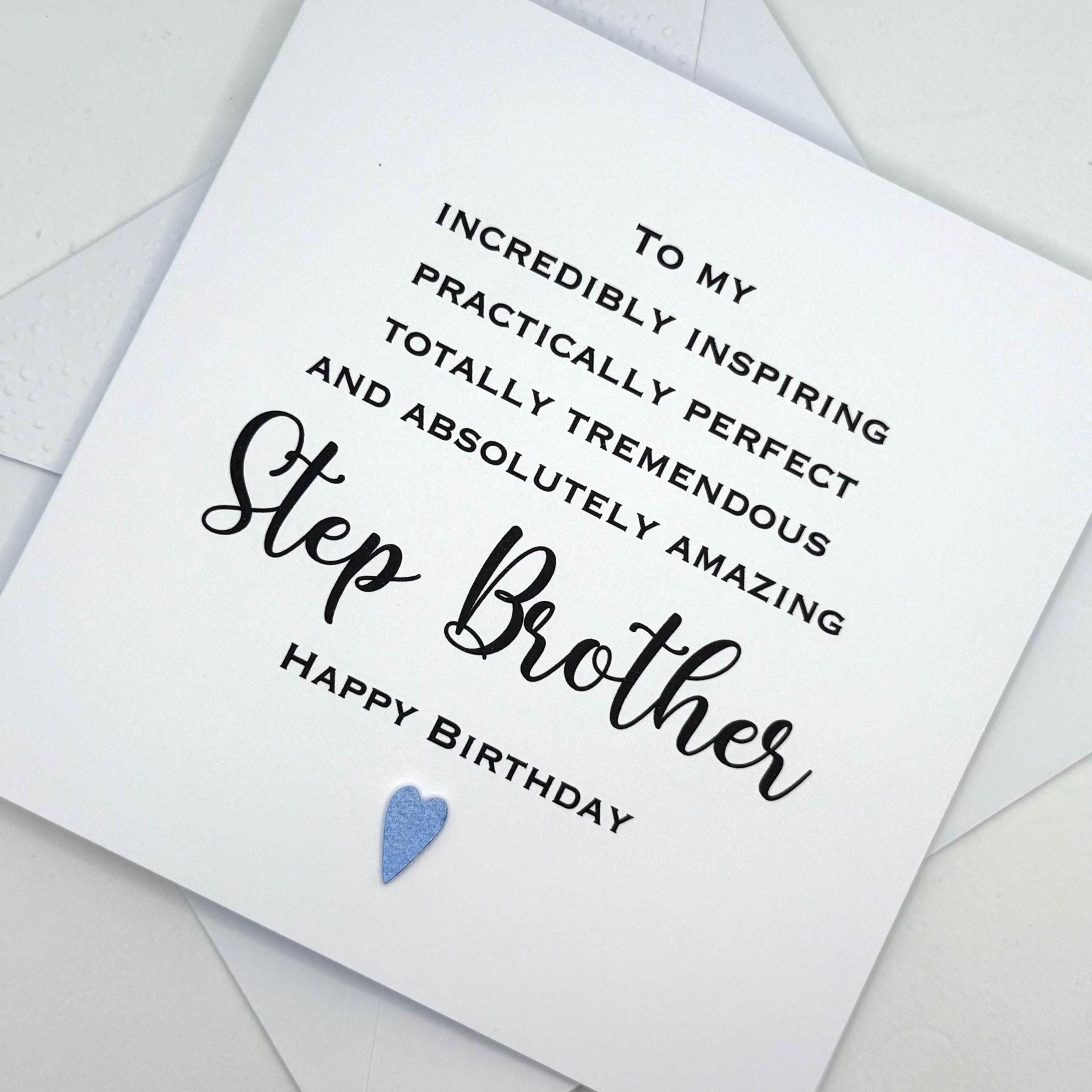Personalised Step Brother Birthday Card. Modern Minimalist Cards With ...