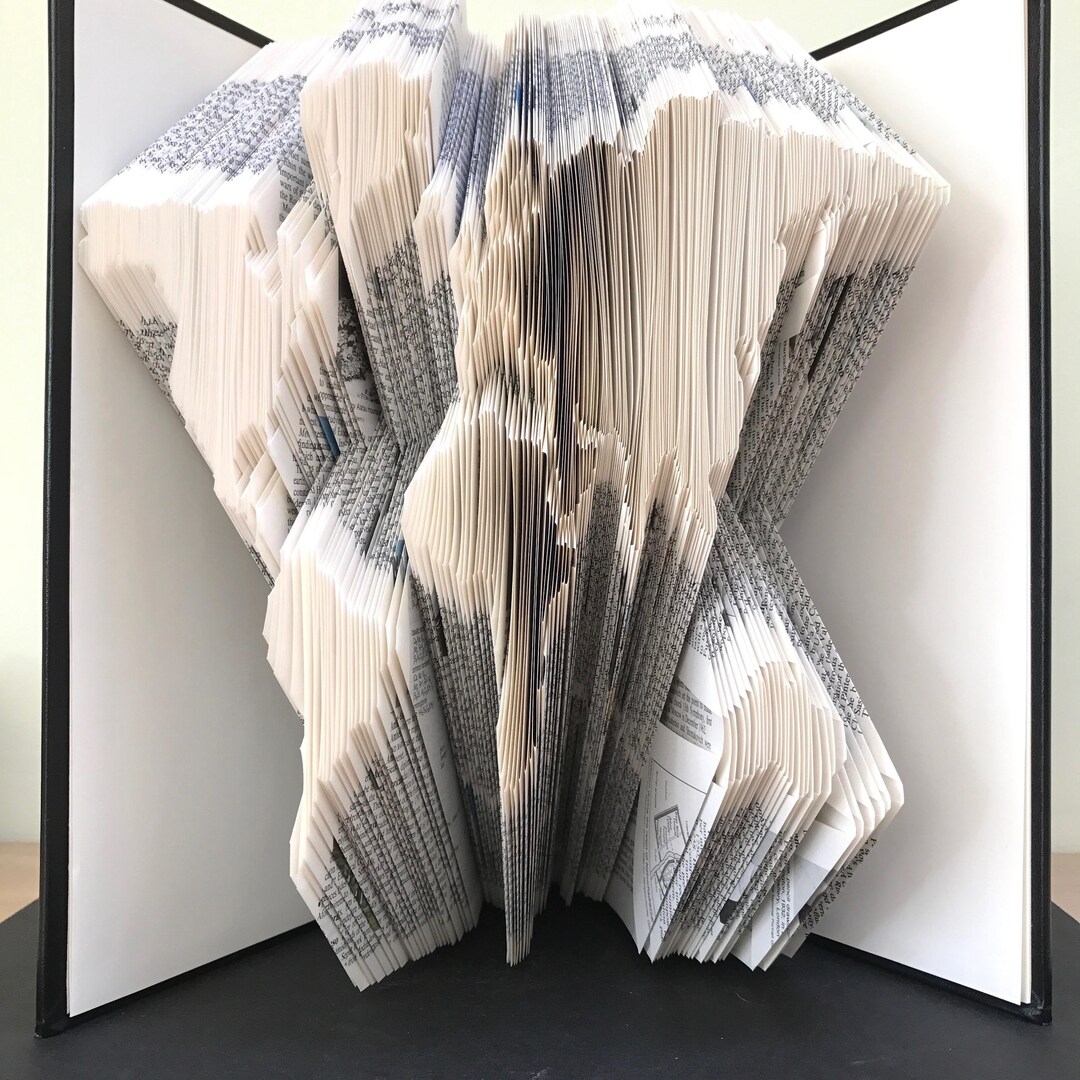 WORLD MAP Book Folding Pattern. DIY Gift for Book Art. - Etsy