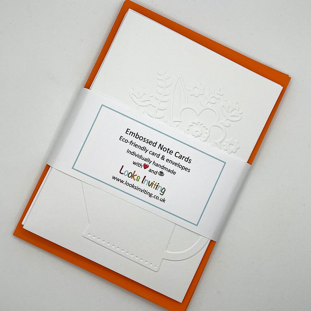 Watering Can Cards. 6 Embossed Blank Note Cards With Envelopes ...