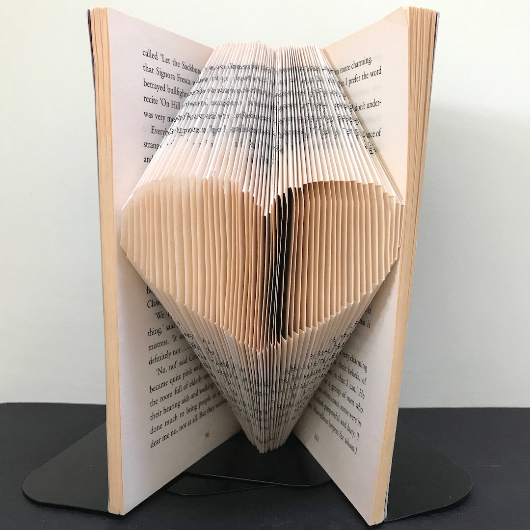 HEART in 2 Sizes Book Folding Pattern. DIY Gift for Book Art. Template ...