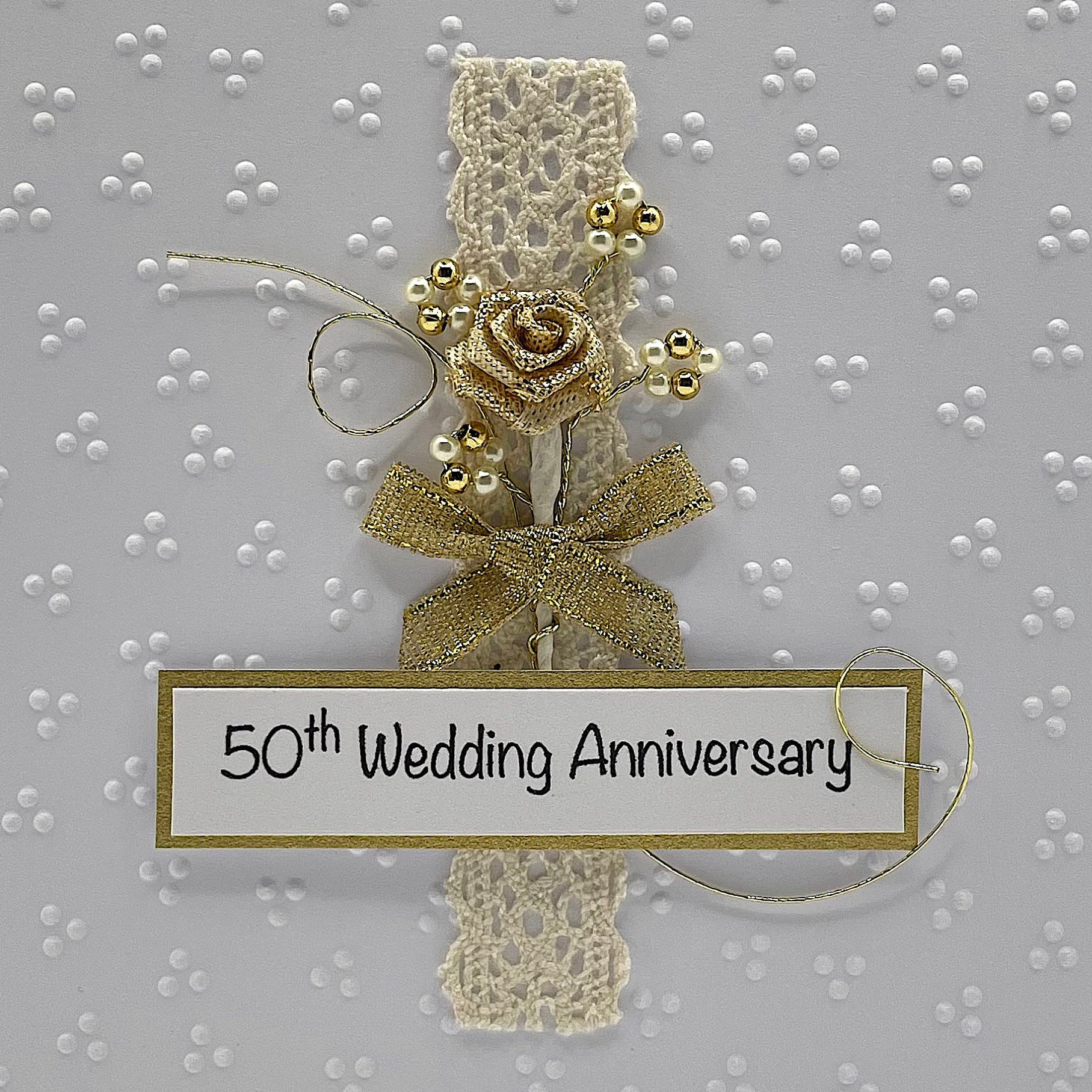 Personalised 50th Wedding Anniversary Card With Rose. Golden - Etsy