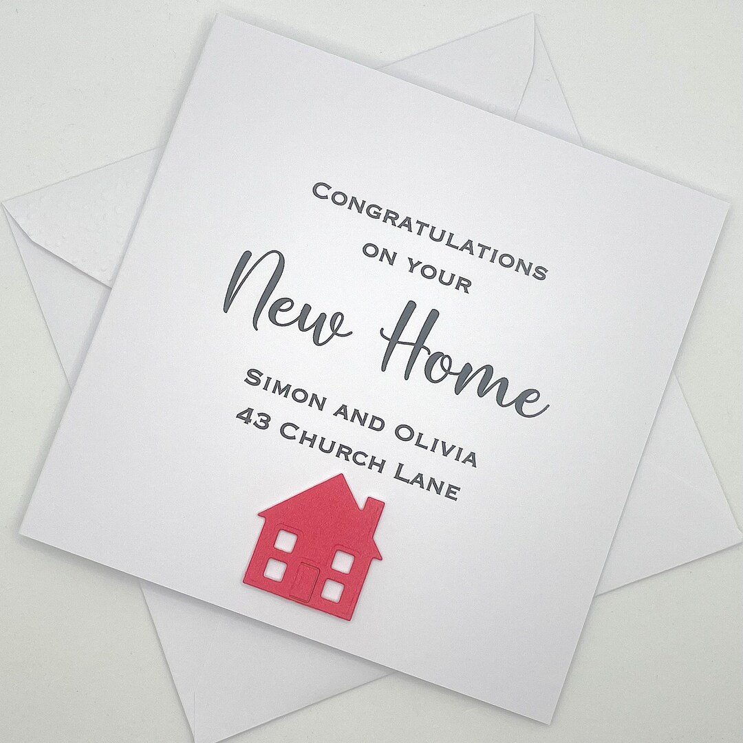 Personalised New Home Card With Address. Modern Minimalist Cards With ...