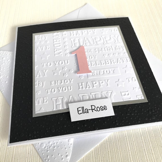 Personalised 1st Birthday Card. Handmade birthday card for a | Etsy