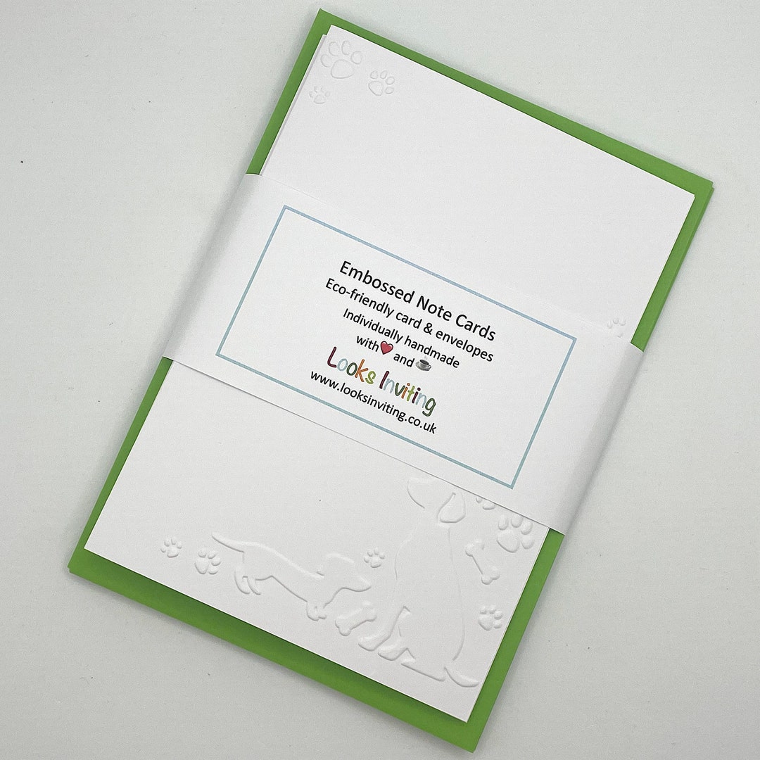 Dogs & Bones Cards. Pack of 6 Embossed Dog Note Cards. Dog - Etsy