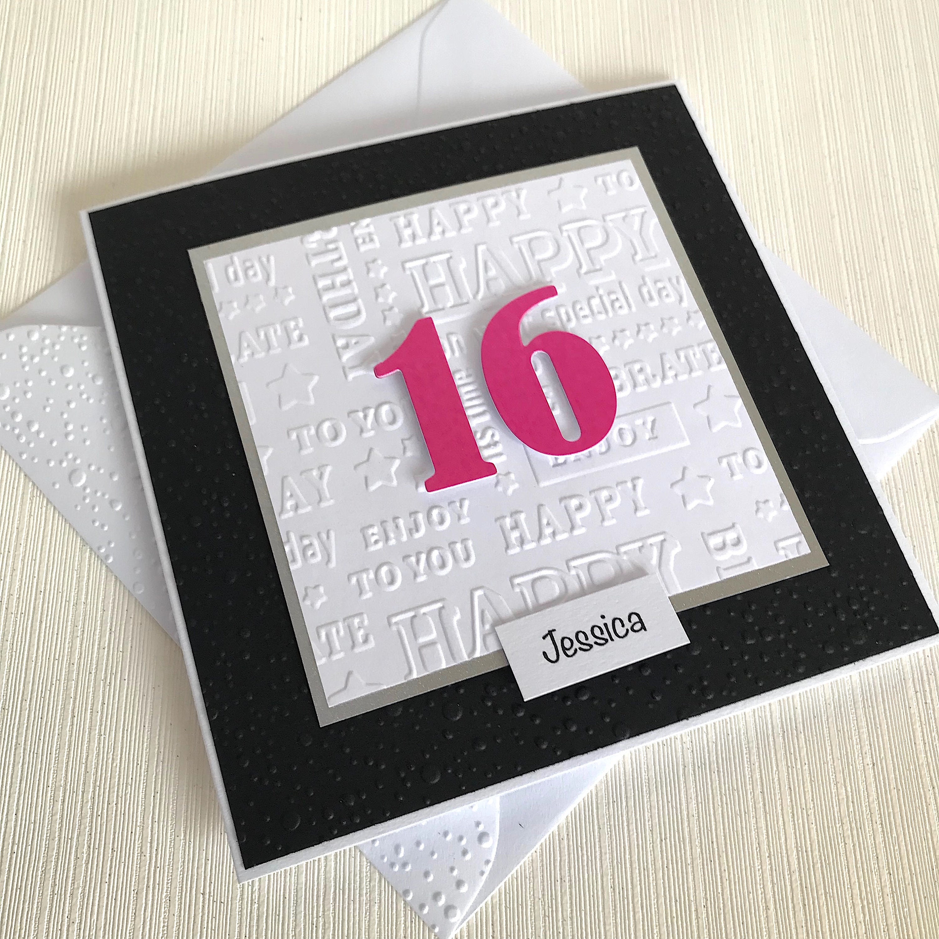 Personalised 16th Birthday Card. Handmade birthday card for a | Etsy