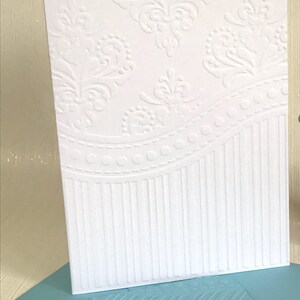Damask & Stripes Embossed Card Pack. Set of 6 Blank Note Cards | Etsy