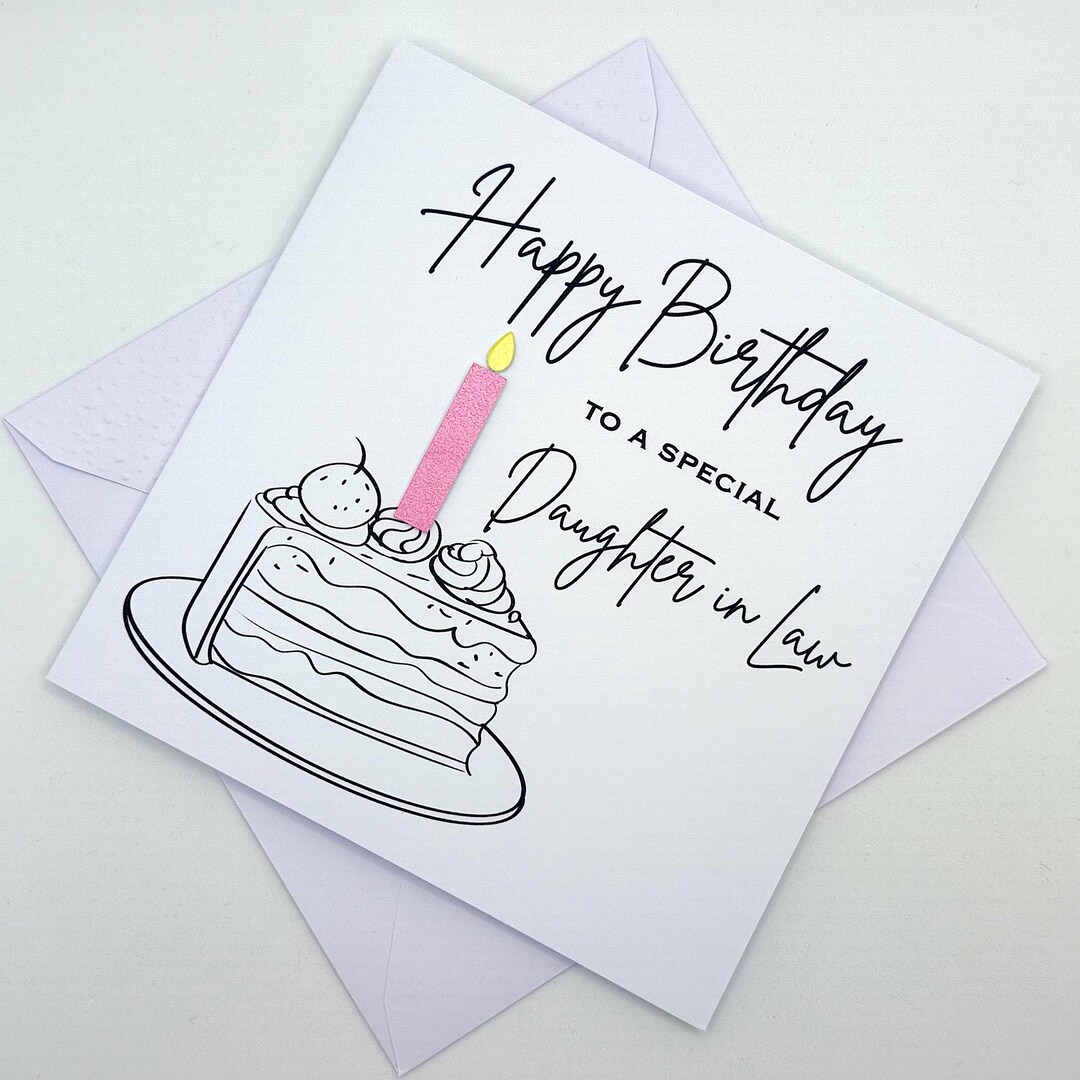 Daughter-in-law Birthday Card. Modern Minimalist Cards With Cake ...