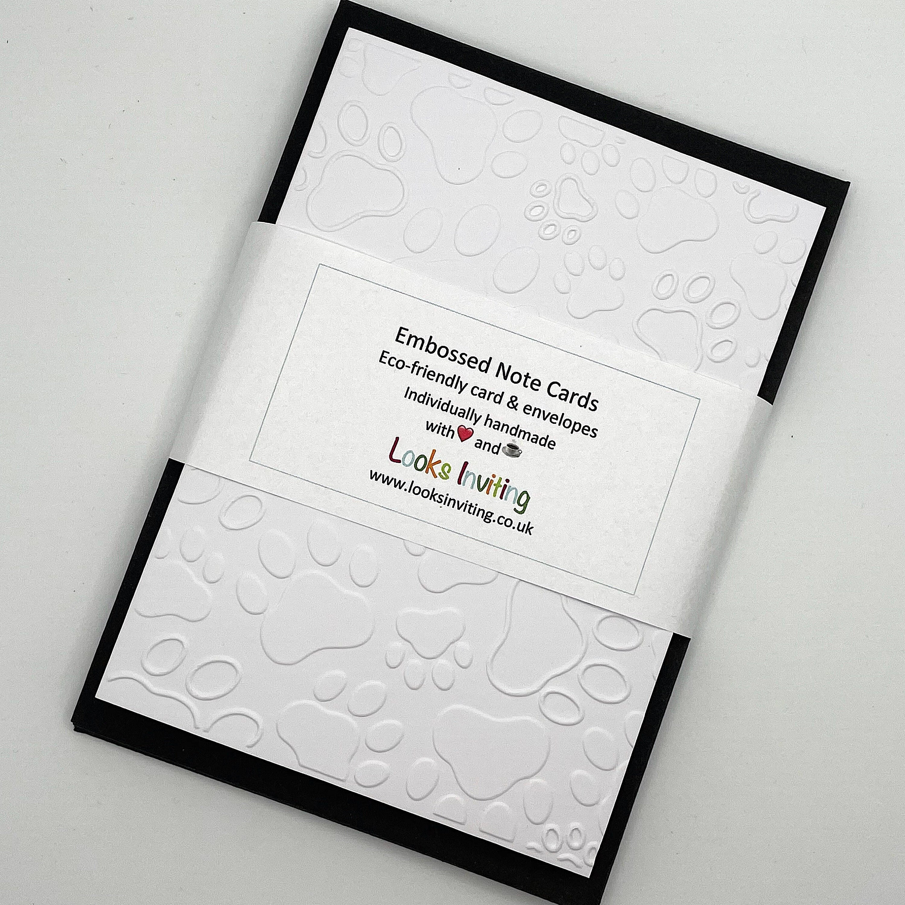 Dog Paw Prints Cards. Pack of 6 Embossed Dog Note Cards. Dog - Etsy