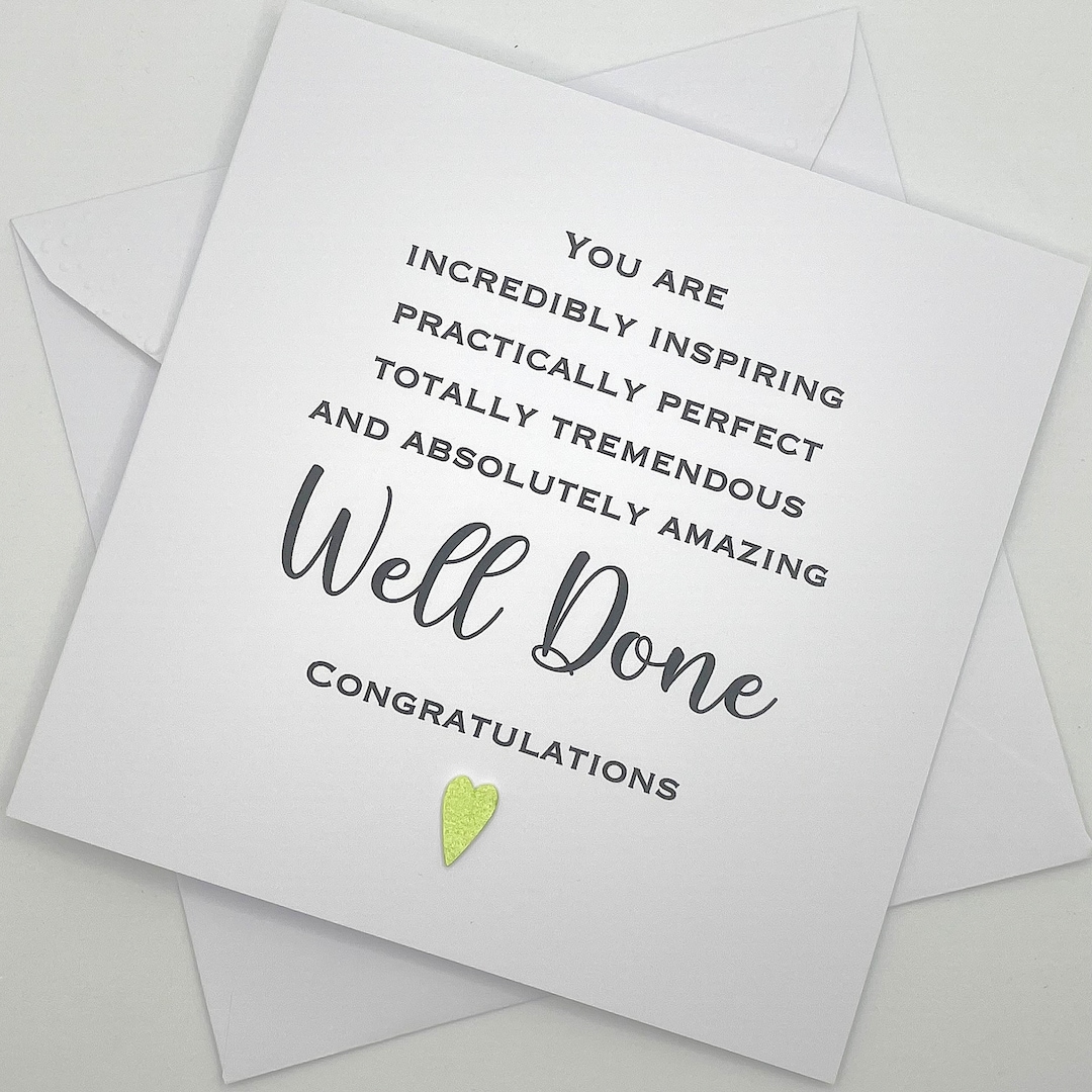 WELL DONE Card. Absolutely Amazing, Congratulations Card. New Job Card ...
