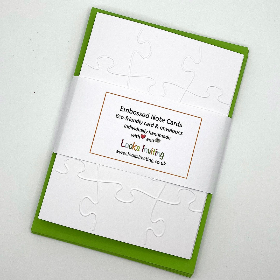 Jigsaw Puzzle Cards. 6 Embossed Blank Notecards and Envelopes ...