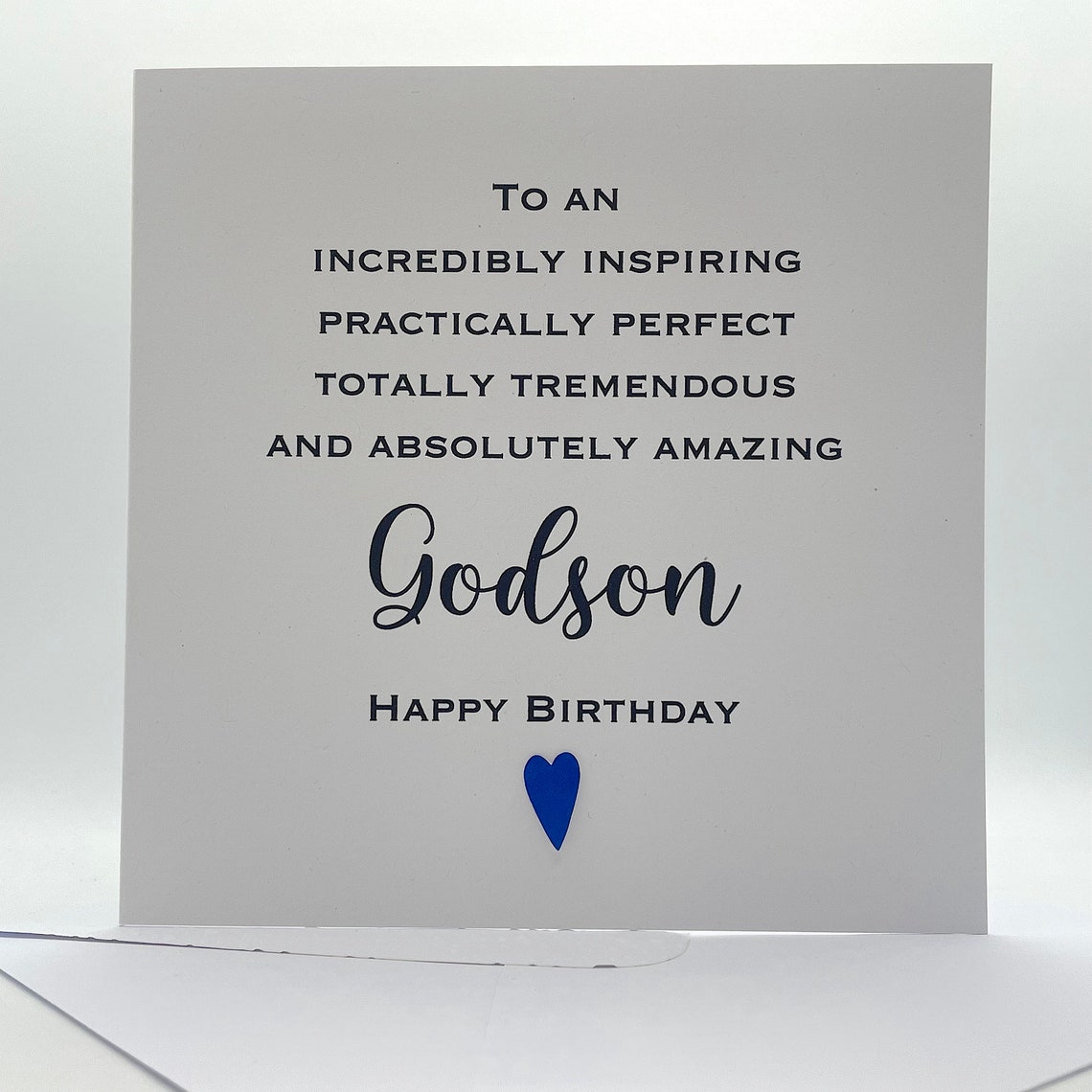 Personalised Godson Birthday Card. Modern Minimalist Cards With Heart ...