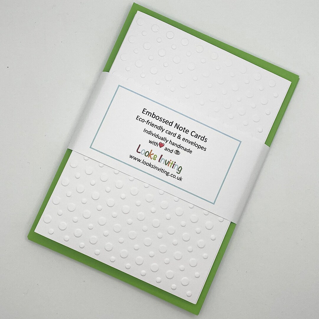 Polka Dot Cards Pack. 6 Embossed Blank Notecards and Envelopes ...