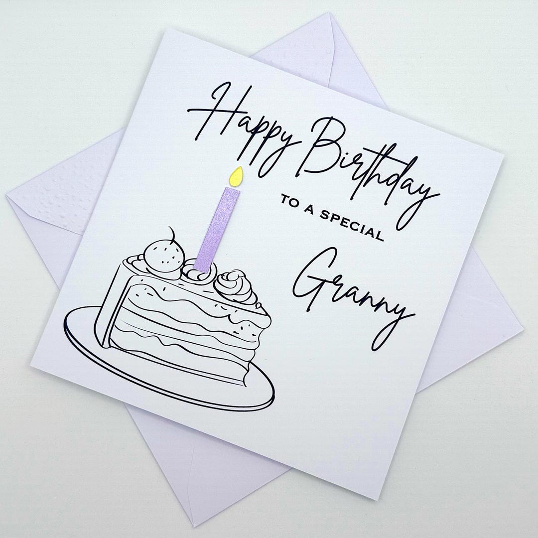 GRANNY Birthday Card With a Birthday Cake & Candle (you Choose the ...