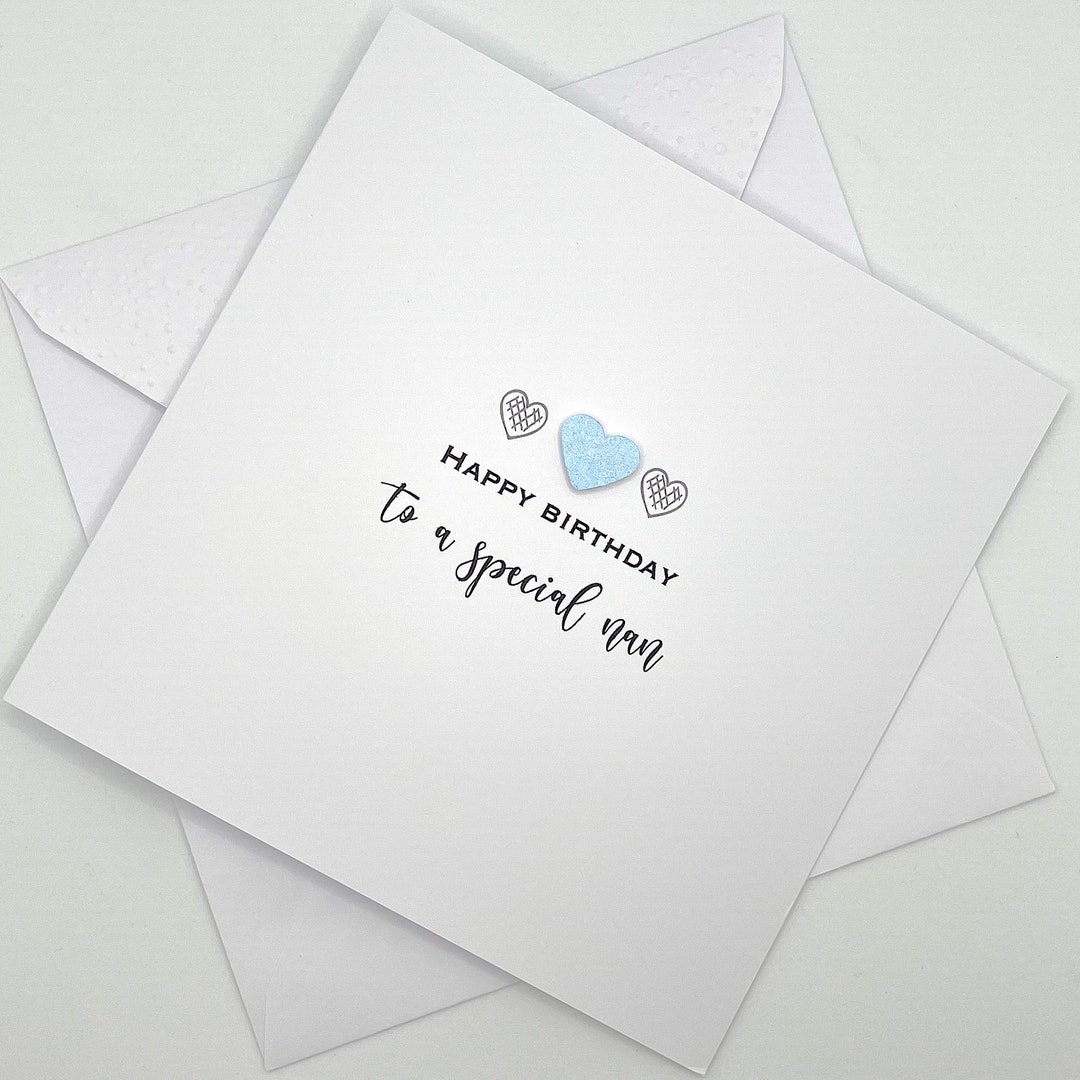 Handmade Nan Birthday Card. Die-cut Heart Design, Custom Colours - Etsy