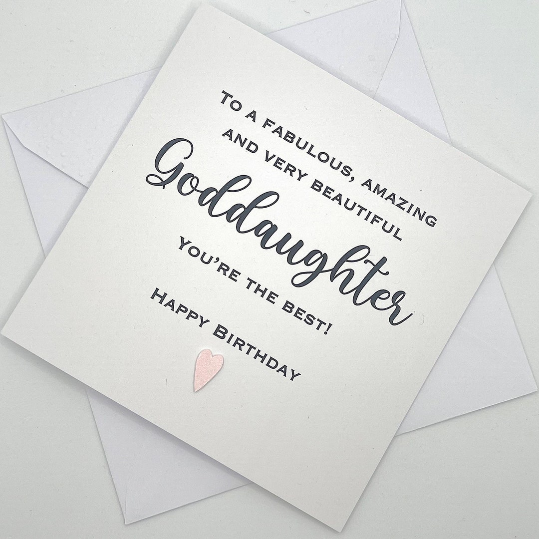Goddaughter Birthday Card. Handmade Personalised Happy Birthday Card ...
