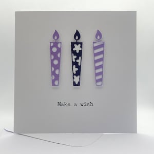 Make a Wish Birthday Card With Candles. Modern Minimalist Cards With ...