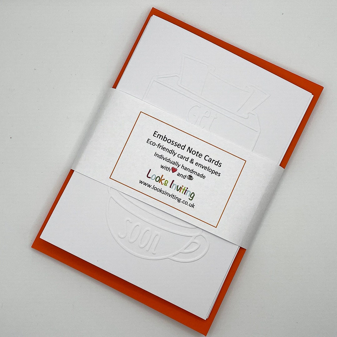 Get Well Cards. 6 Embossed Blank Get Well Cards With Envelopes ...