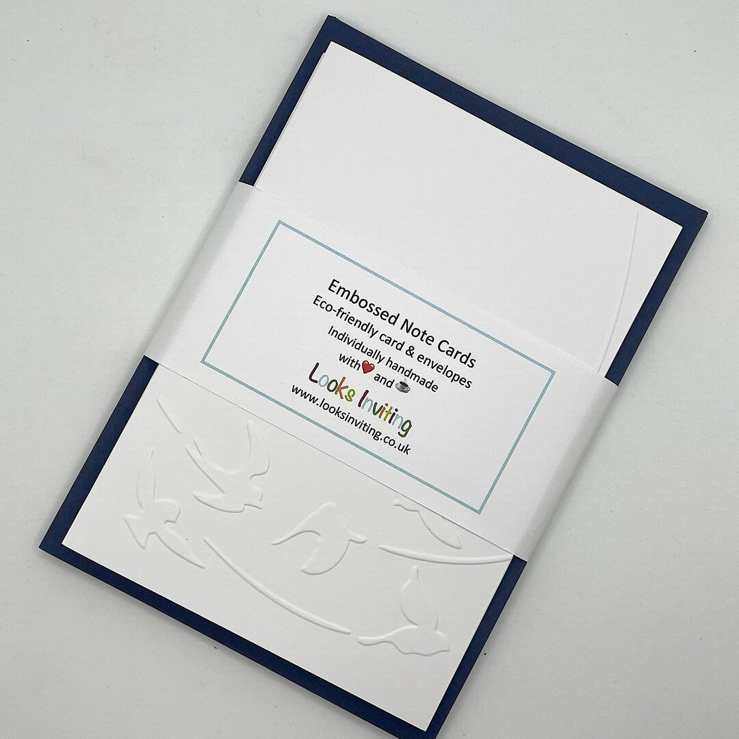 Flying Birds Card. 6 Embossed Blank Notecards and Envelopes. Stationery ...