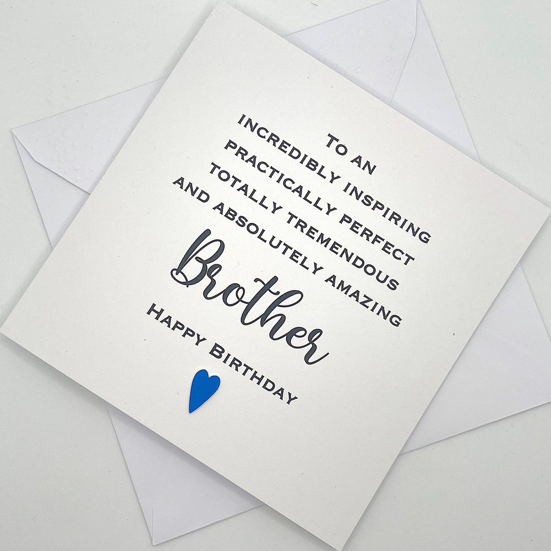 BROTHER Birthday Card. Handmade Personalised Birthday Card for a ...