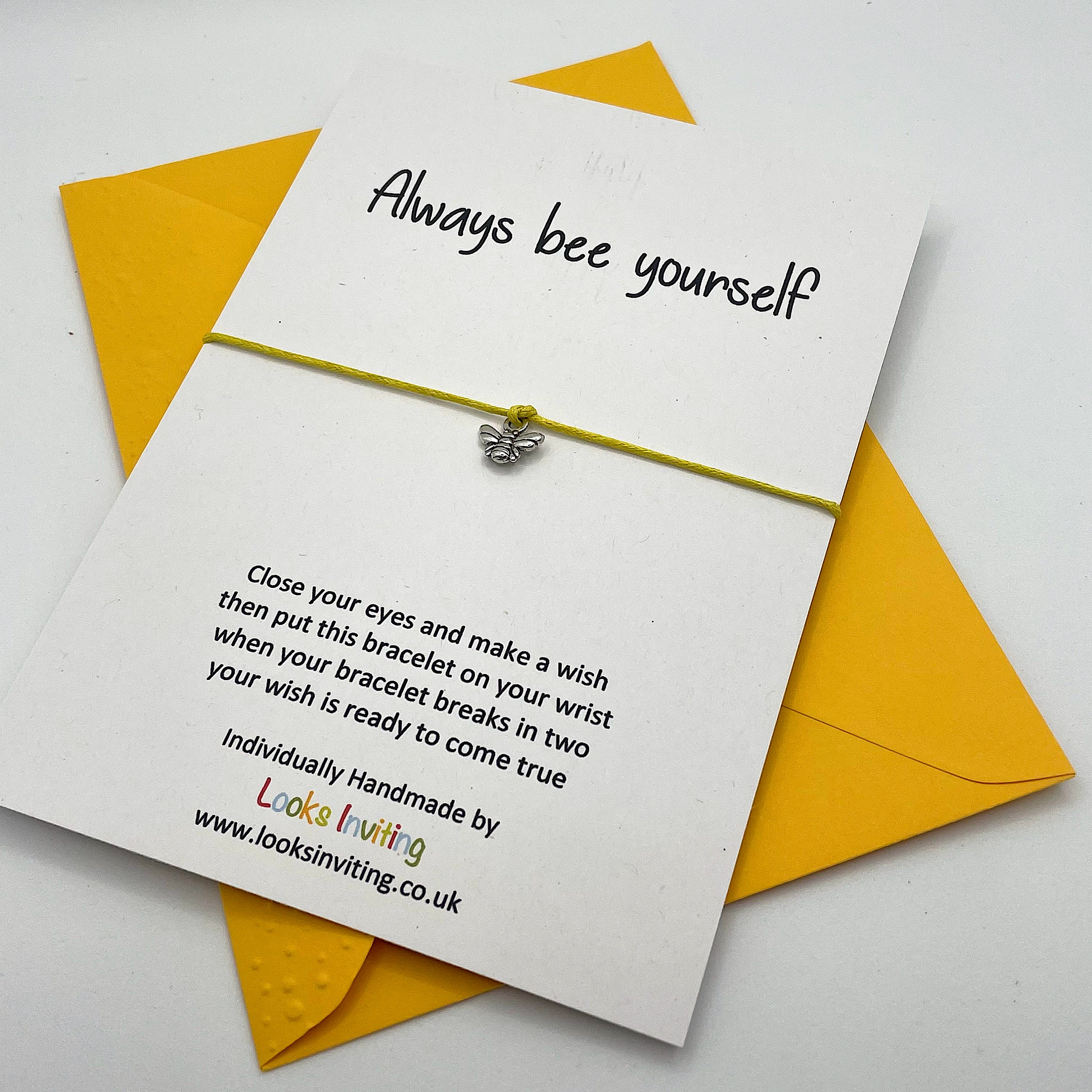 Bee Wish Bracelet Gift Card. Always Bee Yourself. Bee Charm - Etsy